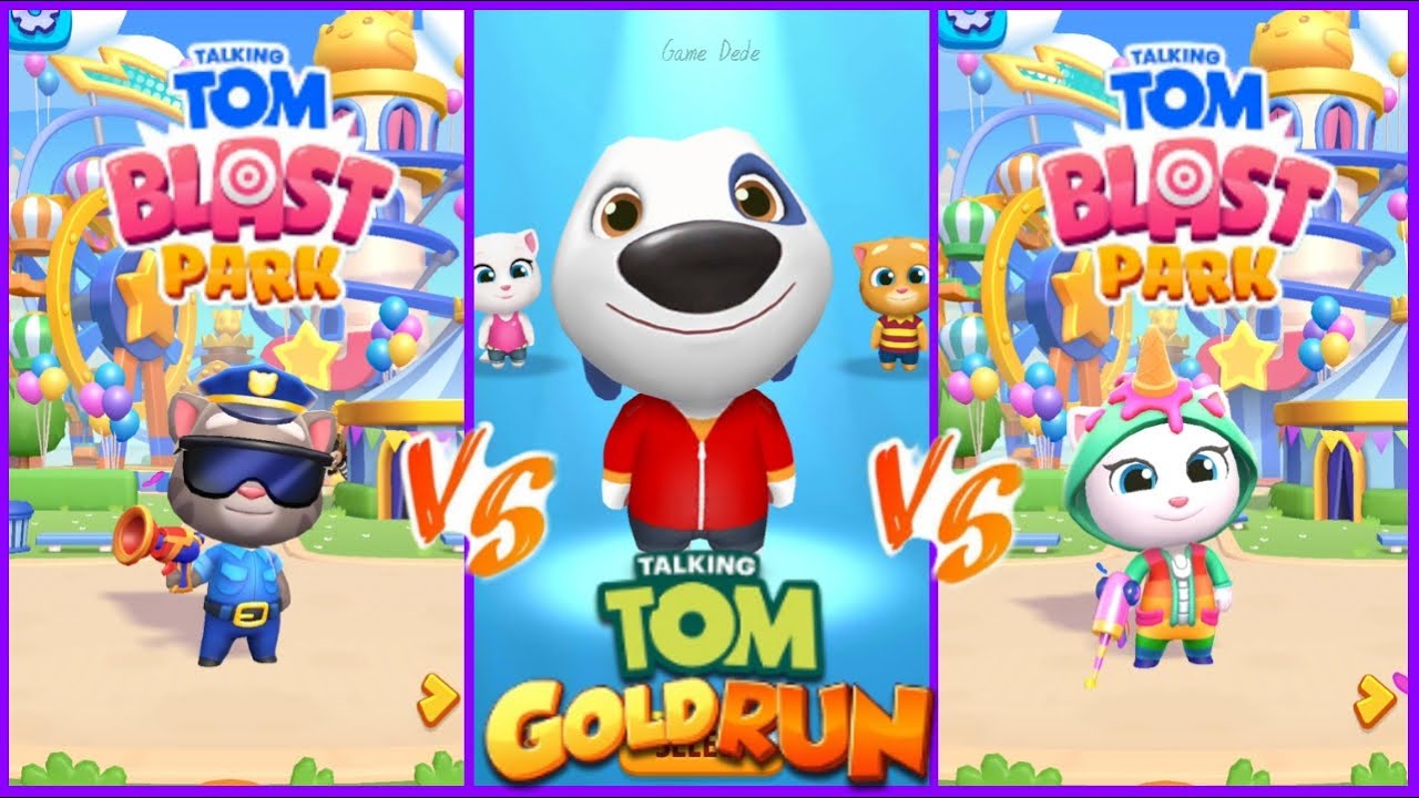 Talking Tom Blast Park Vs Gold Run ; Police Tom Vs Talking Hank Vs ...