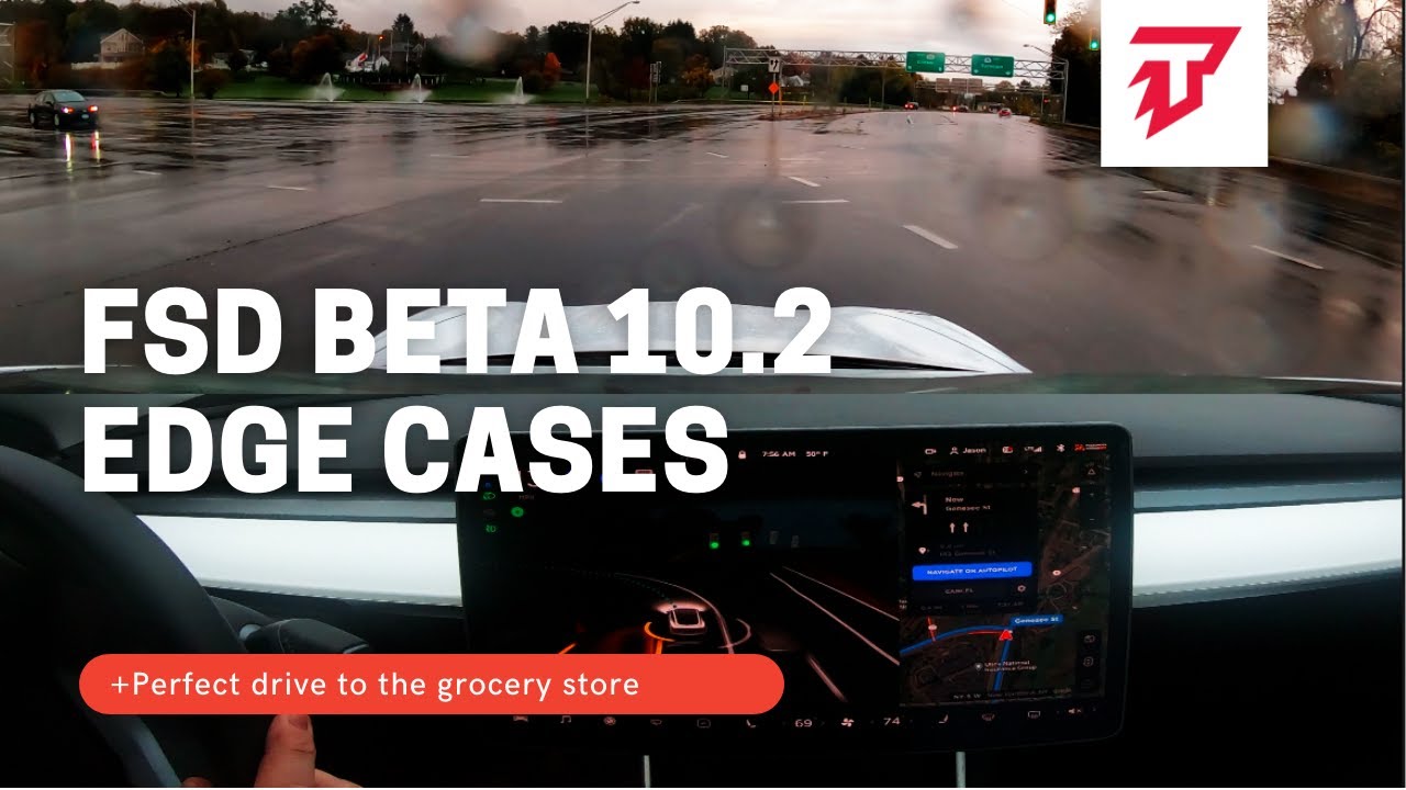 FSD Beta 10.2 Edge cases plus a bonus perfect drive - YouTube