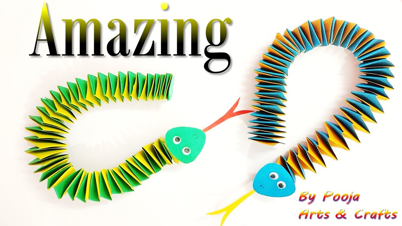 How to make amazing paper snake craft |Moving paper toy snake| Easy ...
