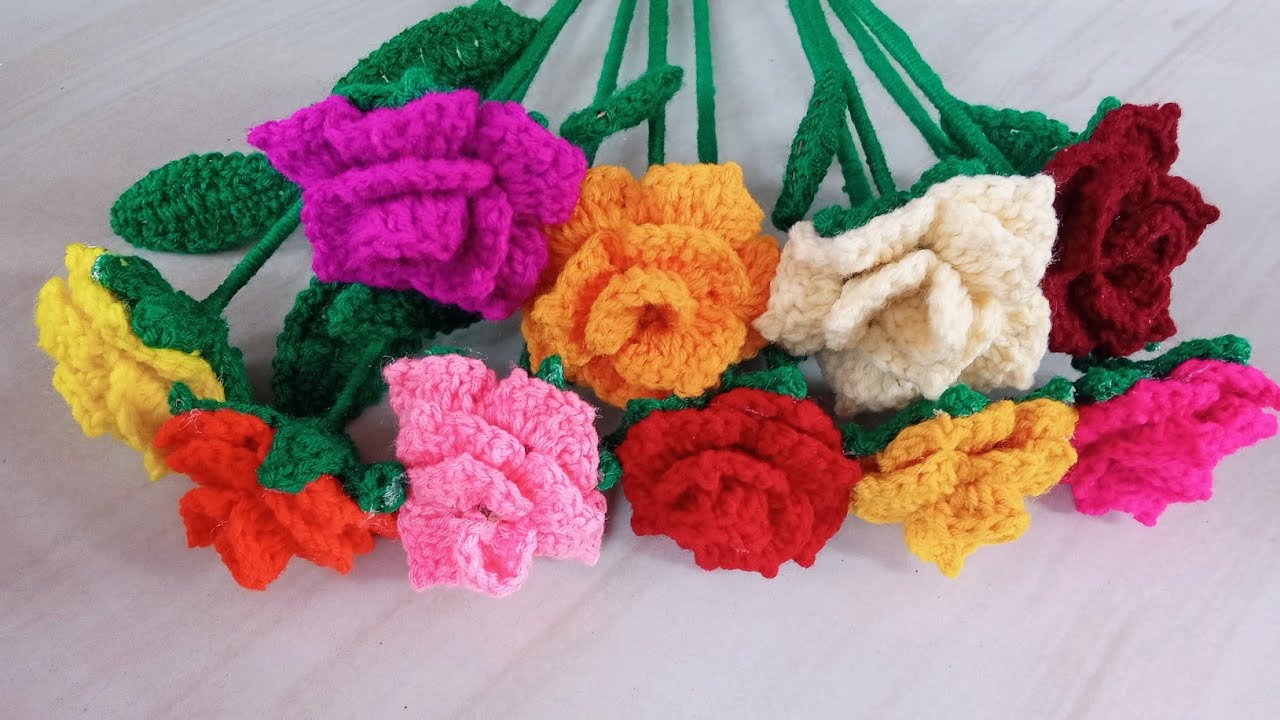 How to Crochet a Mini Rose 🌹 Flower | Easy Step by Step Tutorial ...