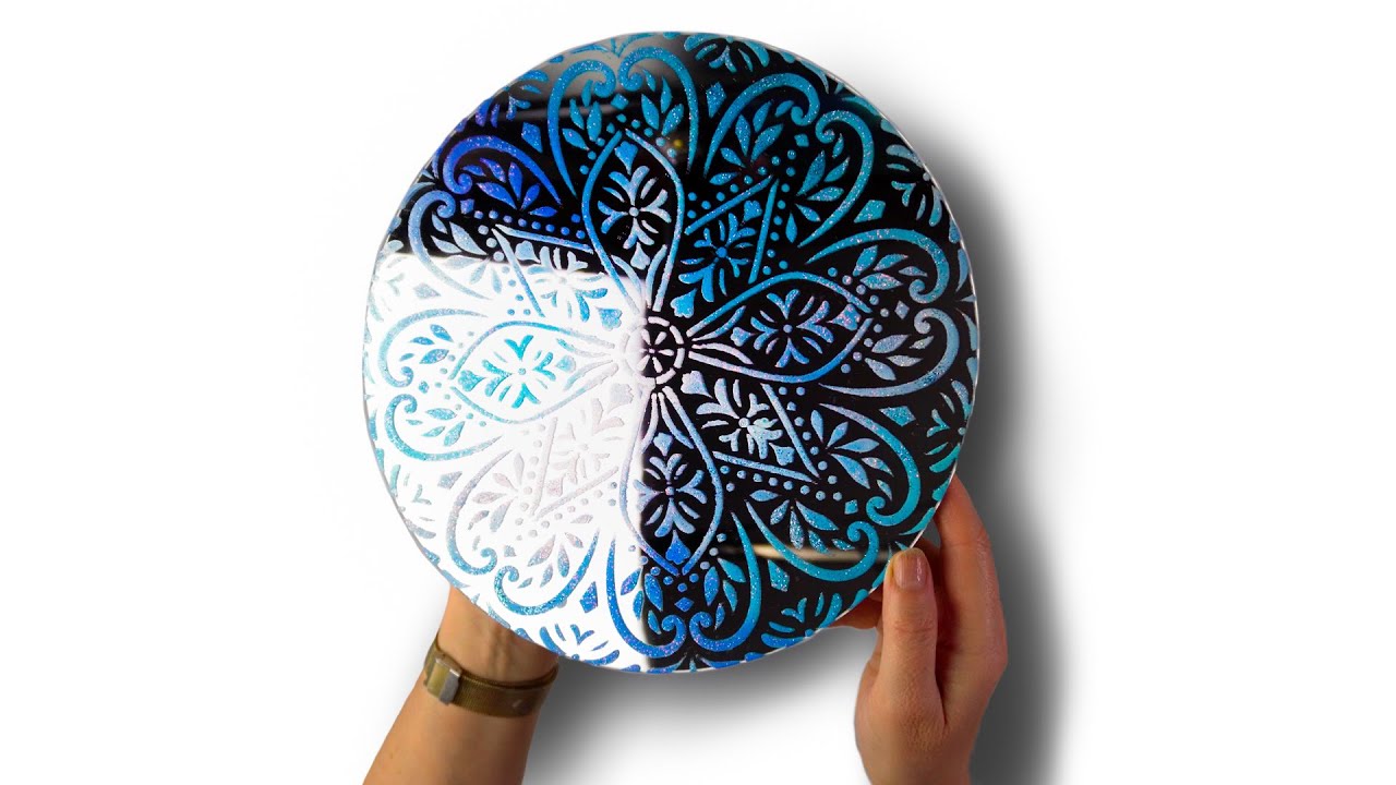 BEAUTIFUL + EASY Stencil Art! (Frosty ️) | AB Creative #shorts - YouTube