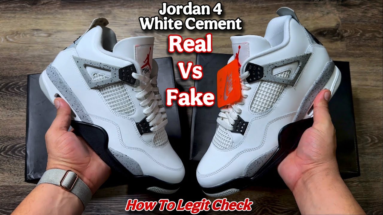 REAL VS FAKE Jordan 4 White Cement - Legit Check Your Shoe - YouTube