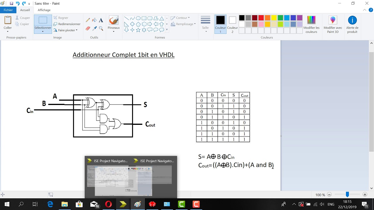 Tp 4 :Additionneur complet en VHDL - YouTube
