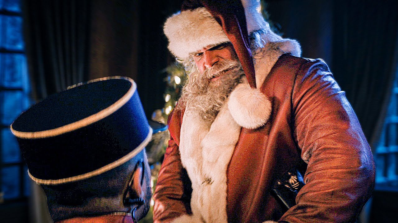 Violent Night Clip - Santa Clause Gets Caught by Security (2022 ...