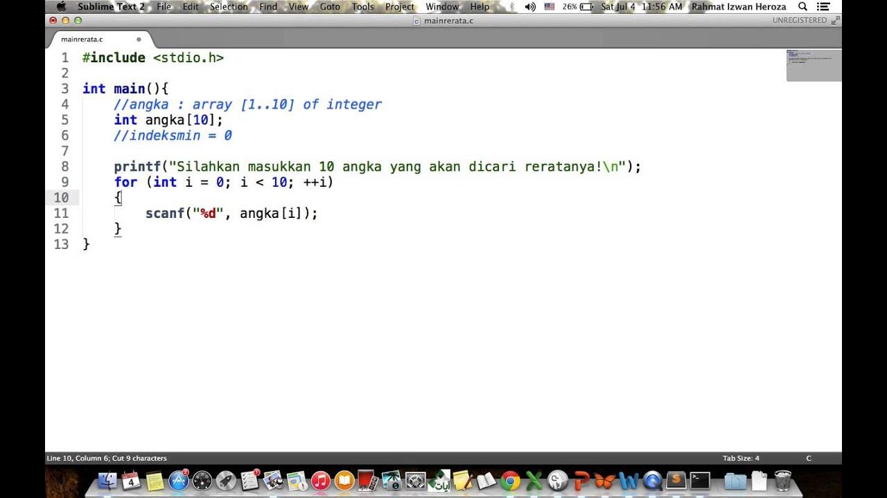 Implementasi Array pada Bahasa C - YouTube