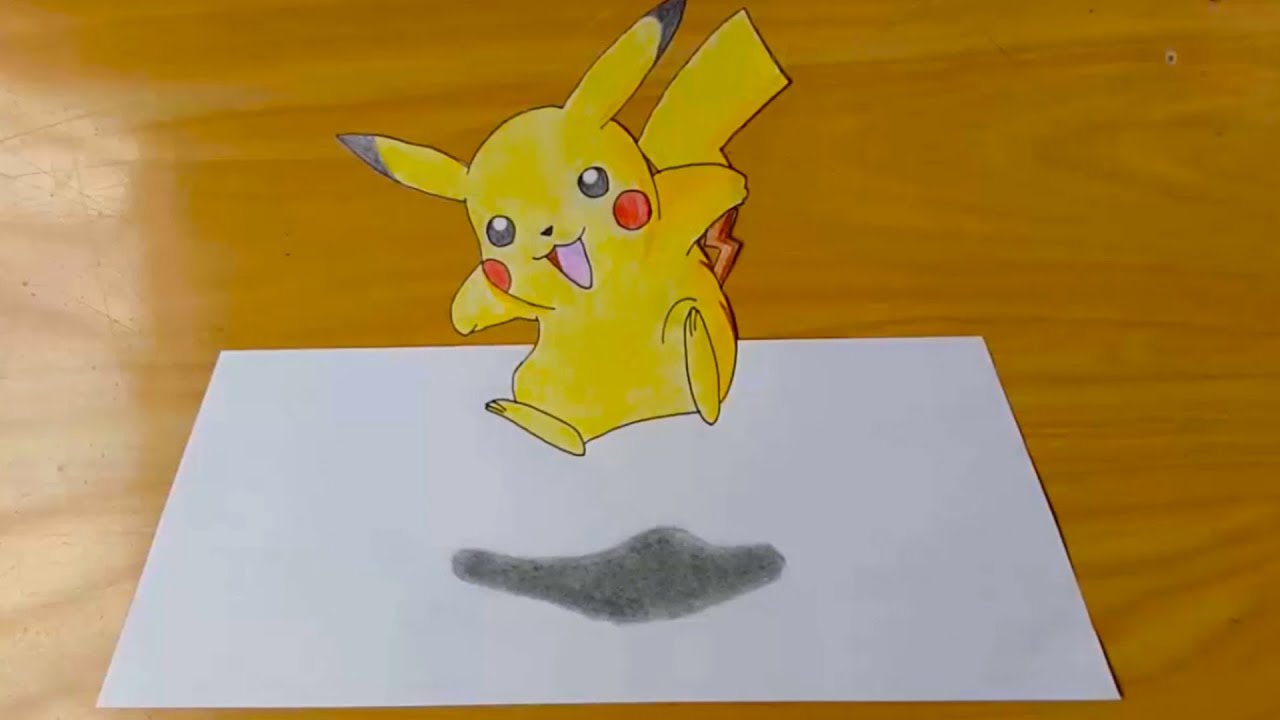 3D PİKAÇU ÇİZİMİ - Drawing Pokemon - Pikachu - YouTube