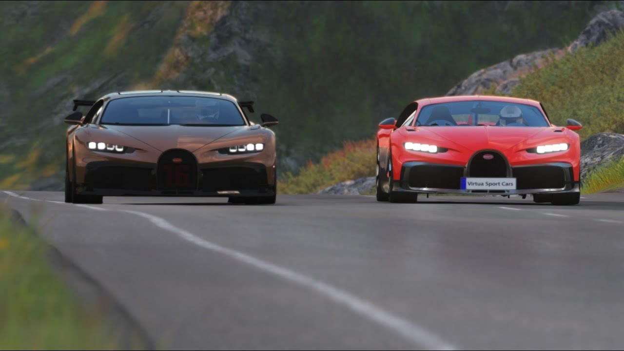 Bugatti Chiron Profilée vs Bugatti Chiron Pur Sport at Highlands - YouTube