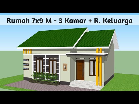 Rumah Minimalis Di desa 9x7 Meter || 3 Kamar tidur