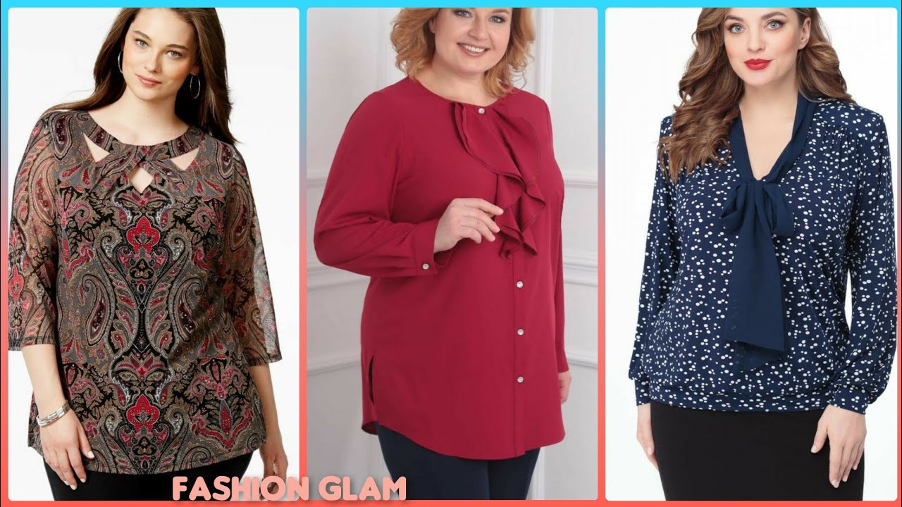40 Years Above Women's Plus Size Casual Chiffon Blouse & Tunic Top ...