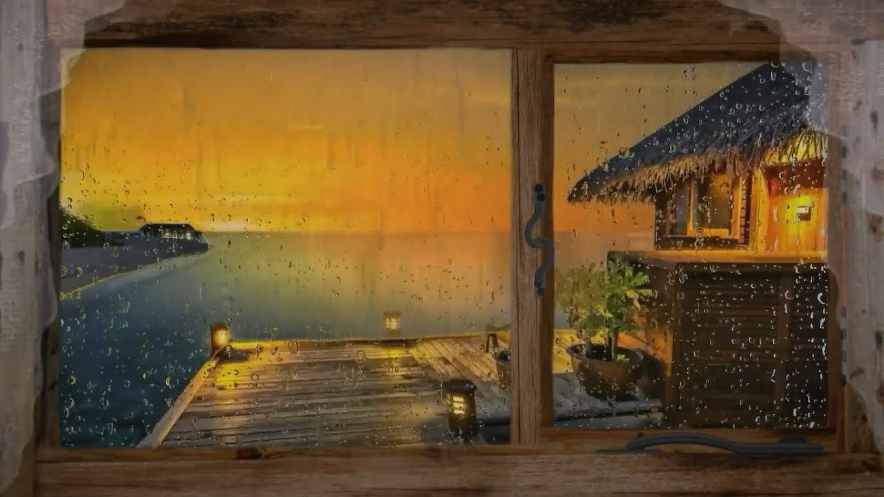 Soothing Christian Instrumental Music with a Rainy Window View - YouTube
