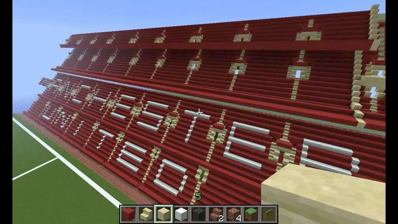 Man Utd Old Trafford Minecraft Project Day 3 VIDEO # 1 - YouTube