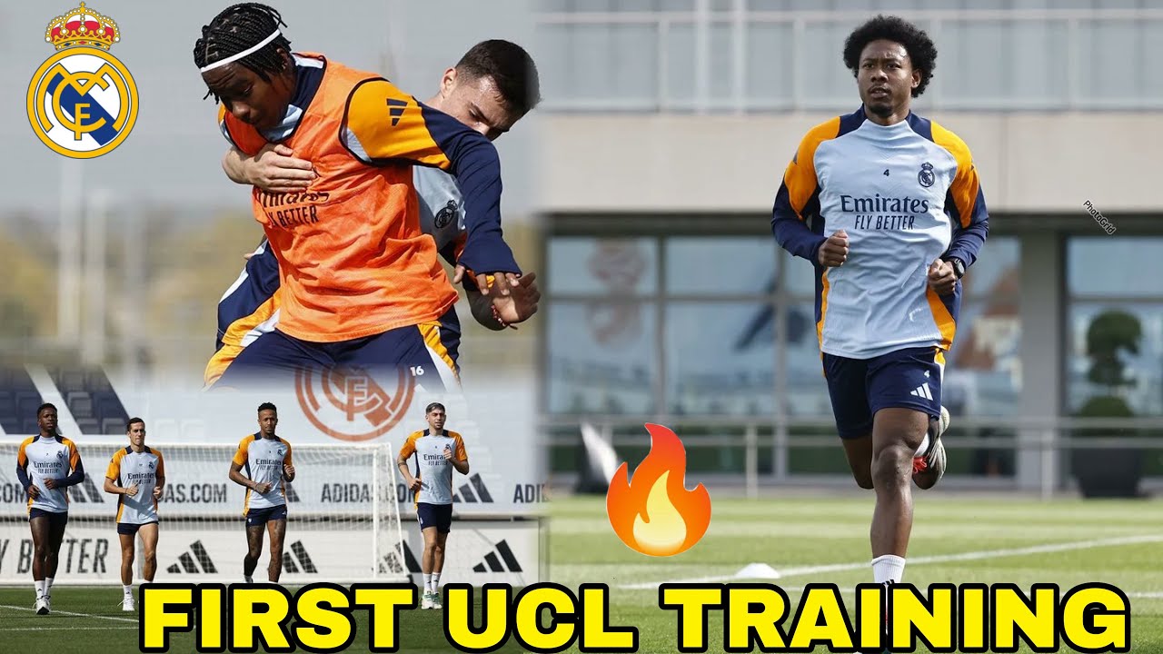 Real Madrid First Champions League Training for Dortmund🔥Alaba Work ...