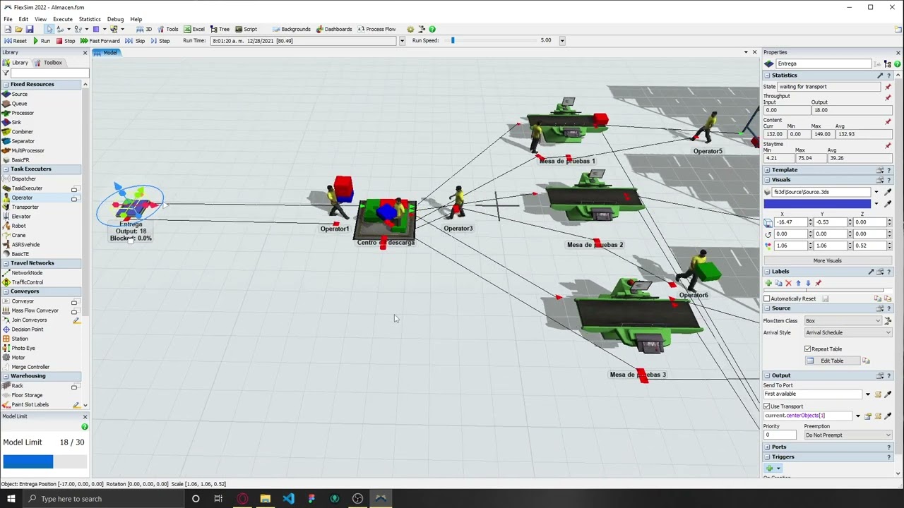 Flexsim 06 Mejorar simulación de entrega Almacén - YouTube