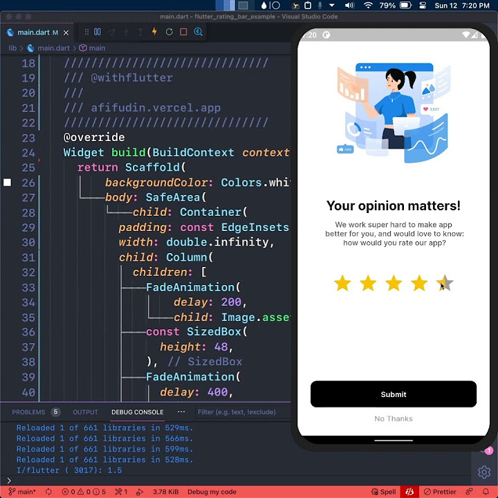 Rating Bar Flutter Shots - YouTube