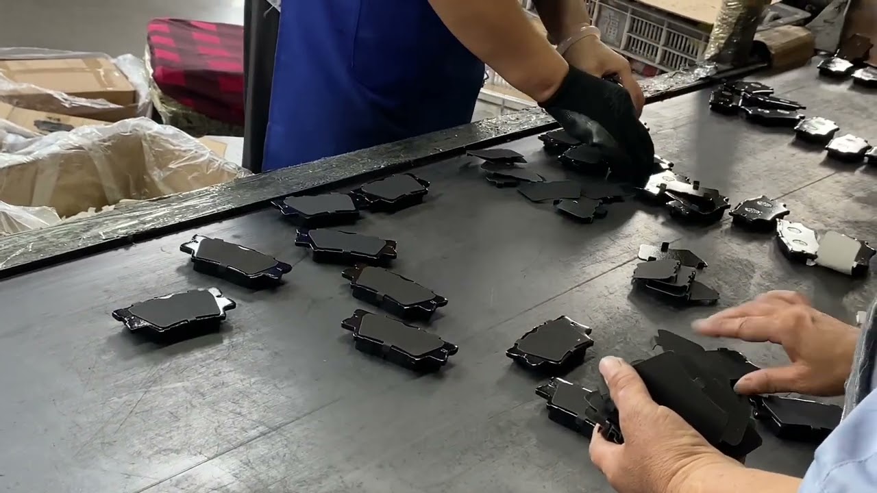 DSS factory brake pads production process - YouTube