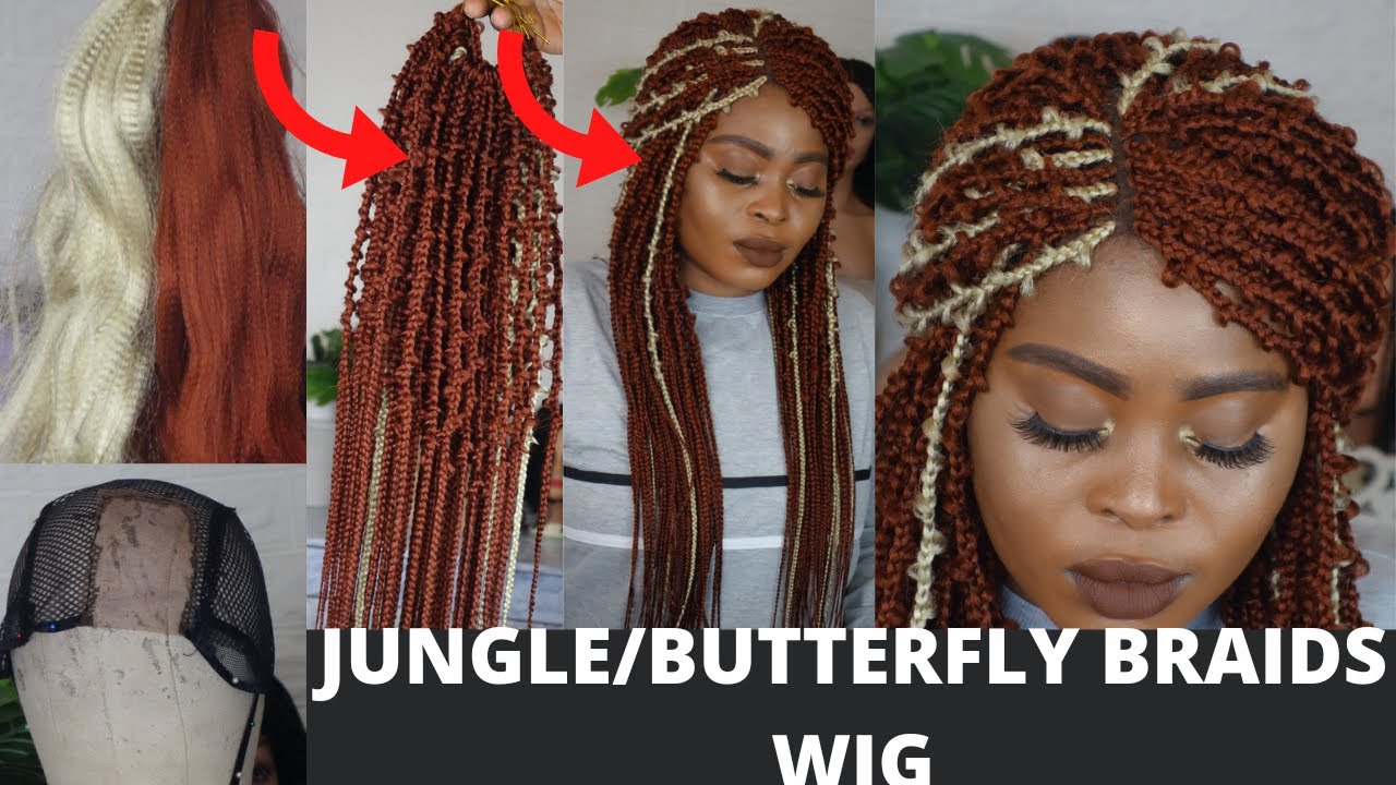 DIY jungle box braids wig /crochet distressed braids/butterfly braids ...