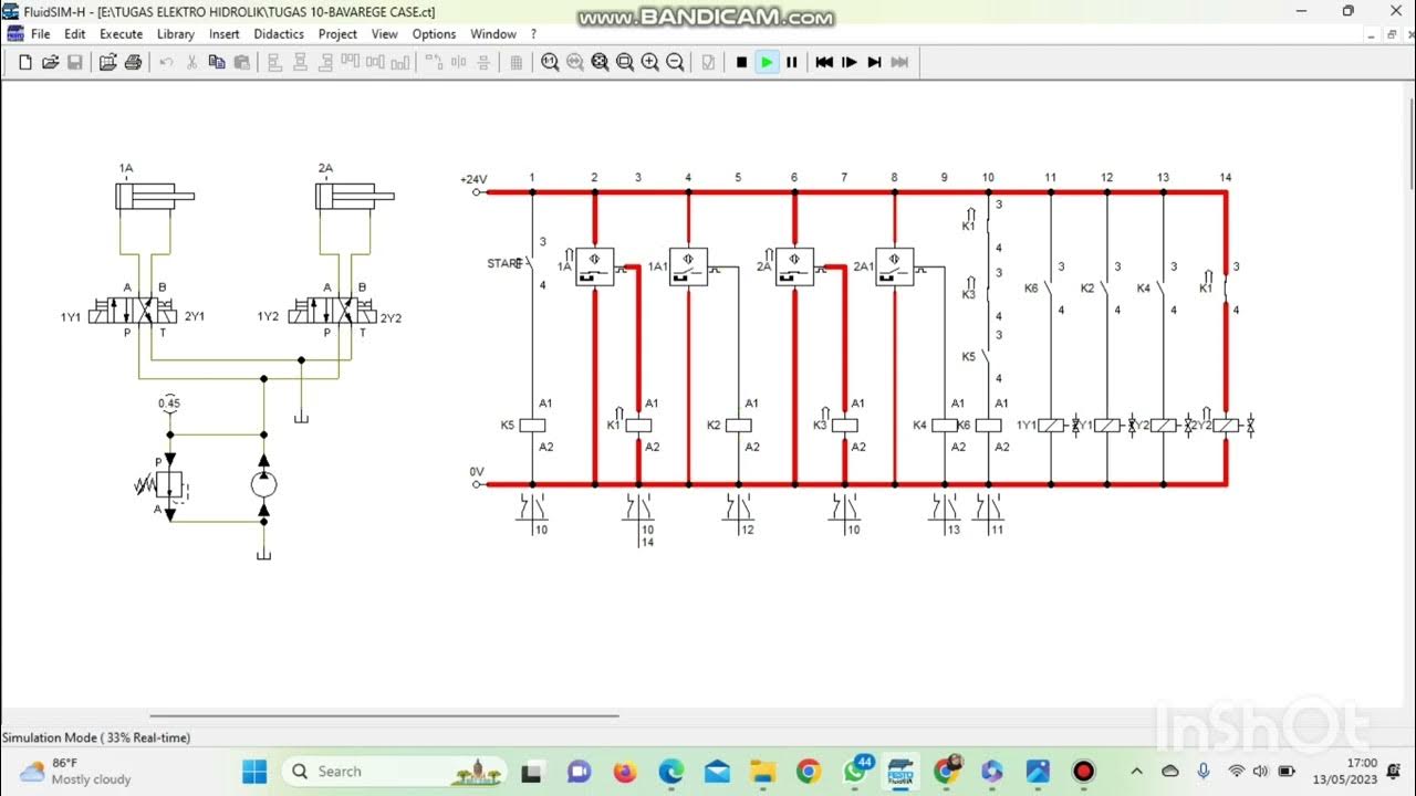 Simulasi Rangkaian Bavarege Case Menggunakan Apk Fluidsim - YouTube