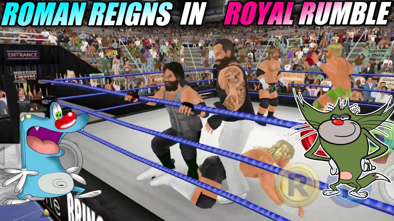 Roman Reigns in Royal Rumble in Wrestling Empire | Oggy Becomes Roman Reigns - YouTube