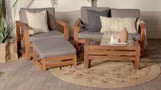 Modern Patio Chat Set - Brown