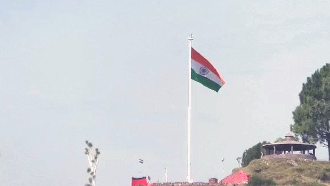 Poonch: 72 Feet High National Flag Hoisted Along LOC - YouTube