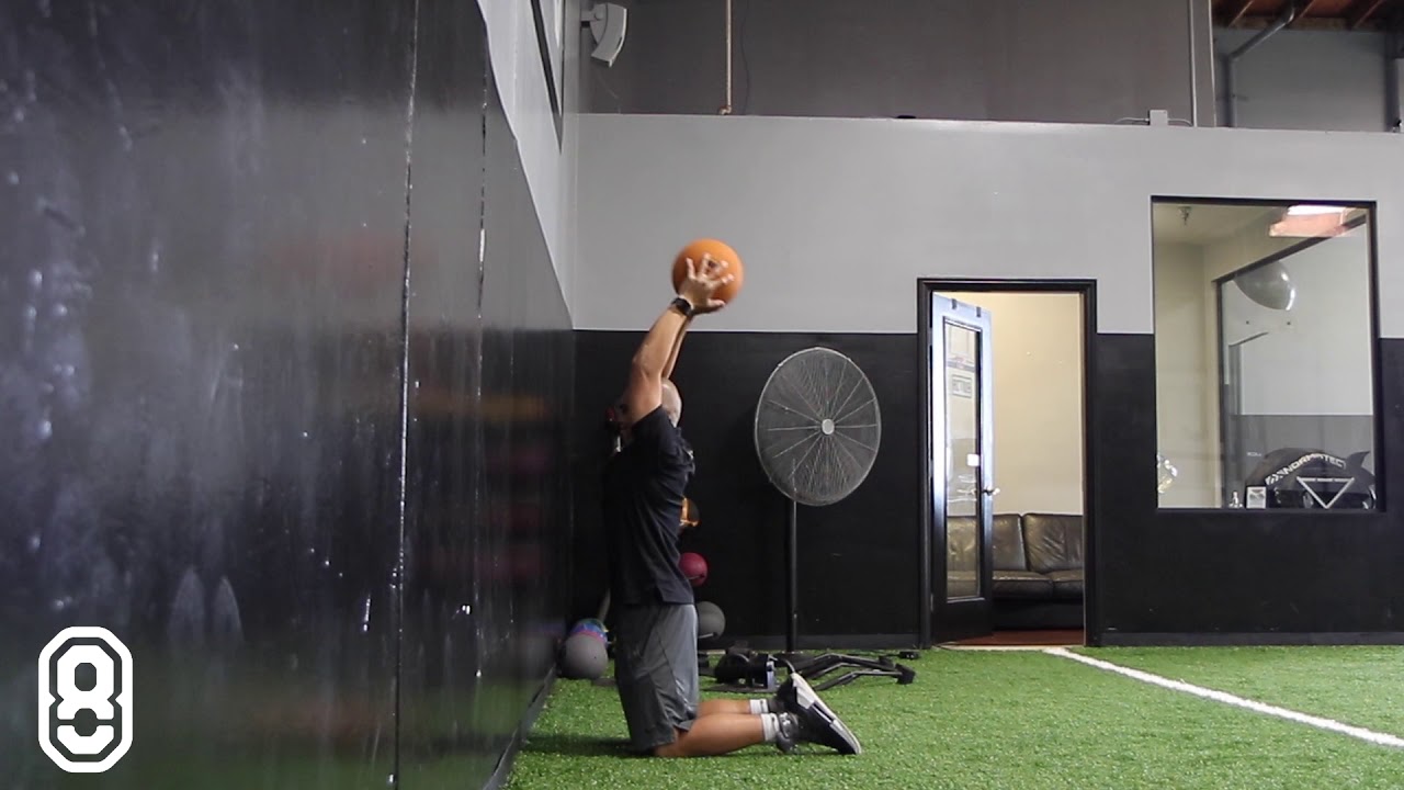 Medicine Ball Tall Kneel Overhead Taps - YouTube
