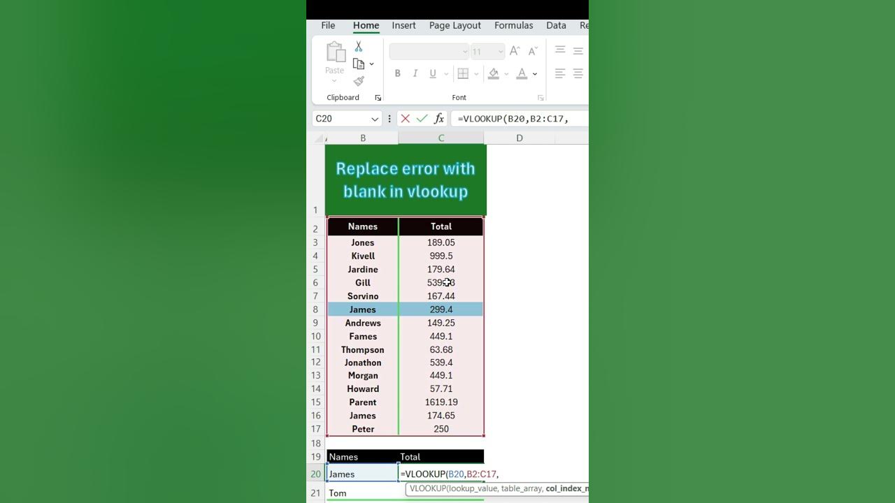 VLOOKUP with Error Handling! #exceltips #exceltricks #excelhacks #excel #exceltutorial - YouTube