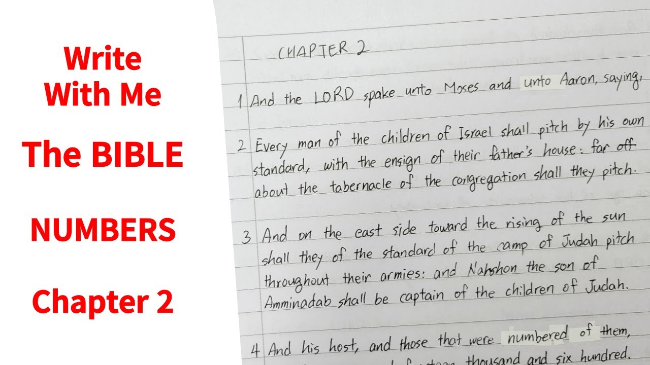 Write With Me - The Bible : Numbers Chapter 2 - KJV - YouTube