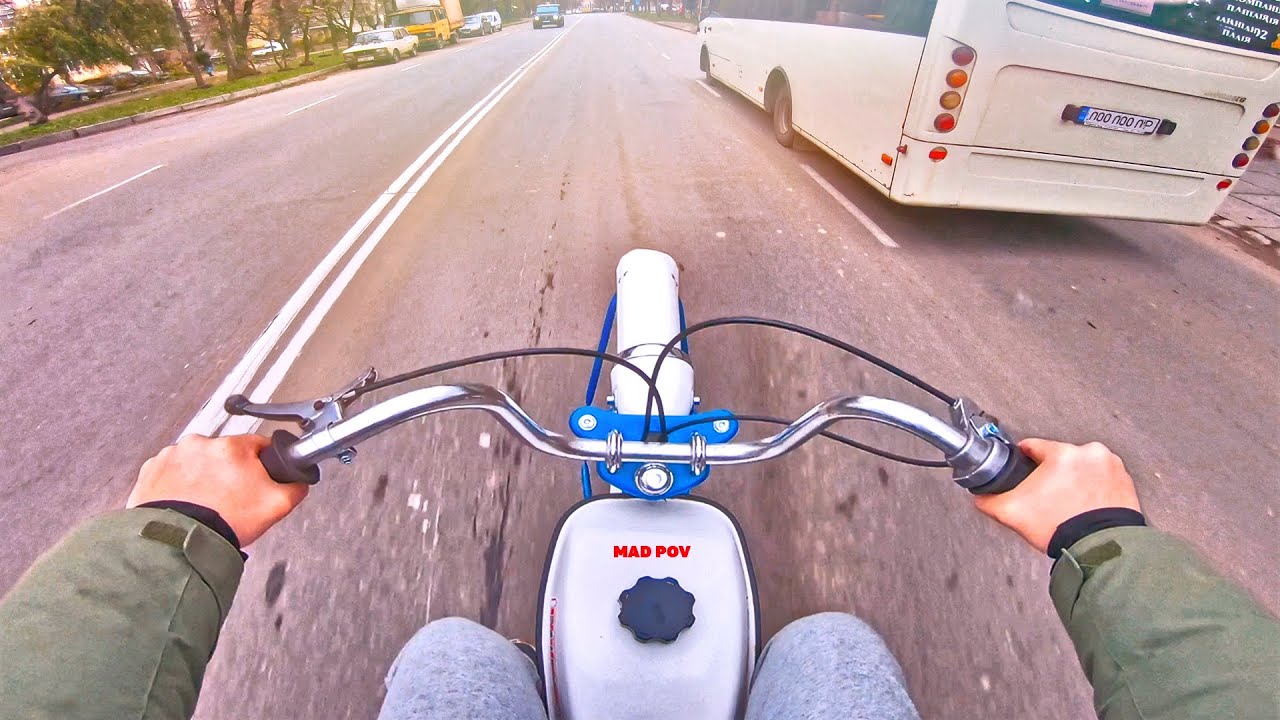 FUN motorcycle with PEDALS "RIGA-13 1983" POV - YouTube