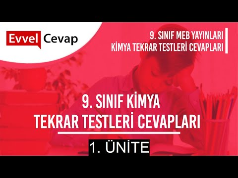 9. Sınıf Tekrar Testleri Kimya 1. Ünite Cevapları
