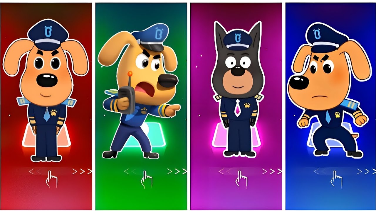 Sheriff Labrador 🆚 Police Officer 🆚 Sheriff Labrador Team 🎶 Tiles Hop ...