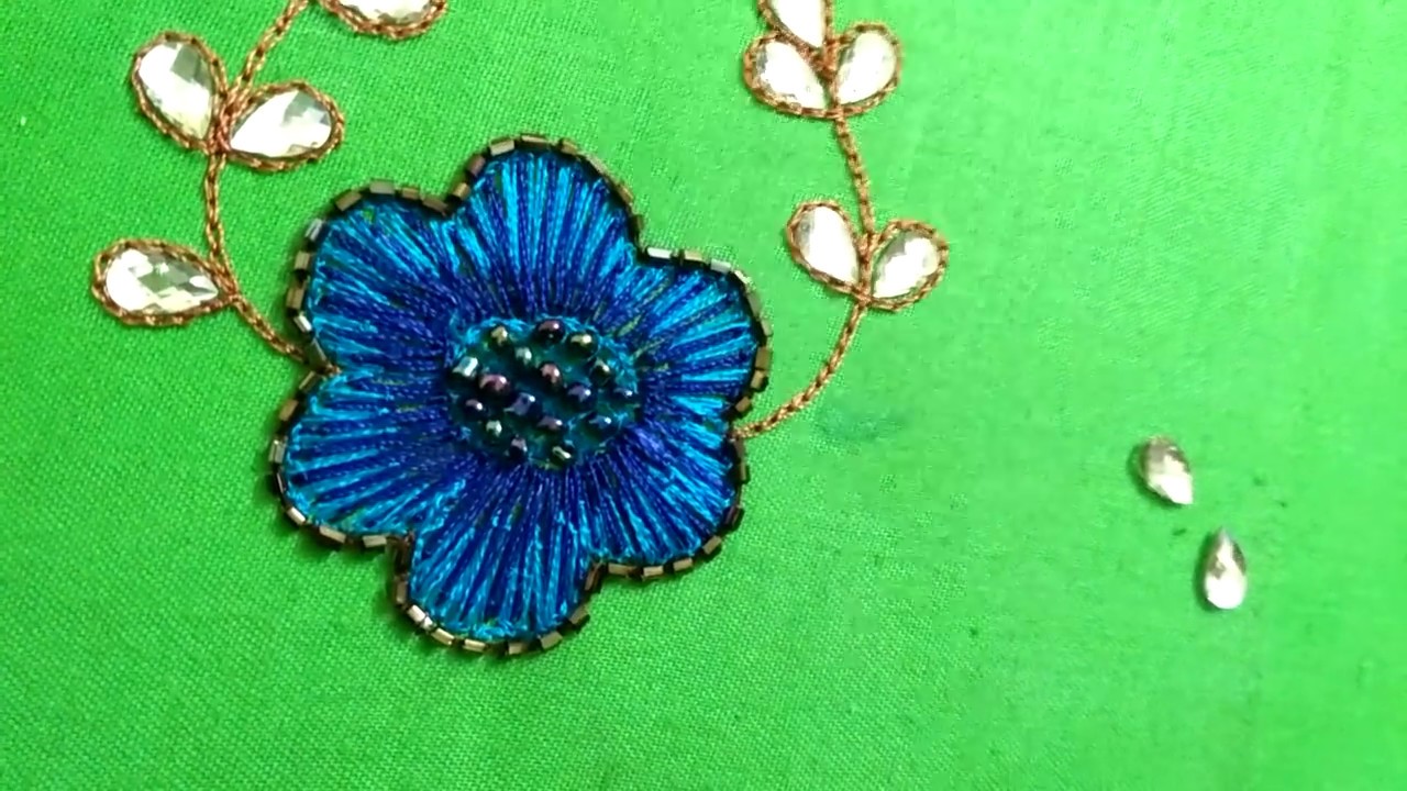 Aari work - Beautiful flower design - YouTube