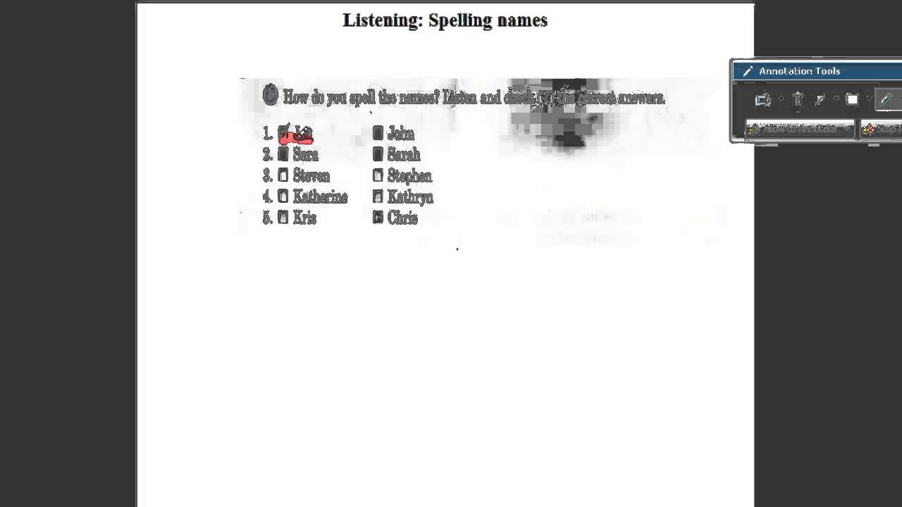Listening spelling names - YouTube