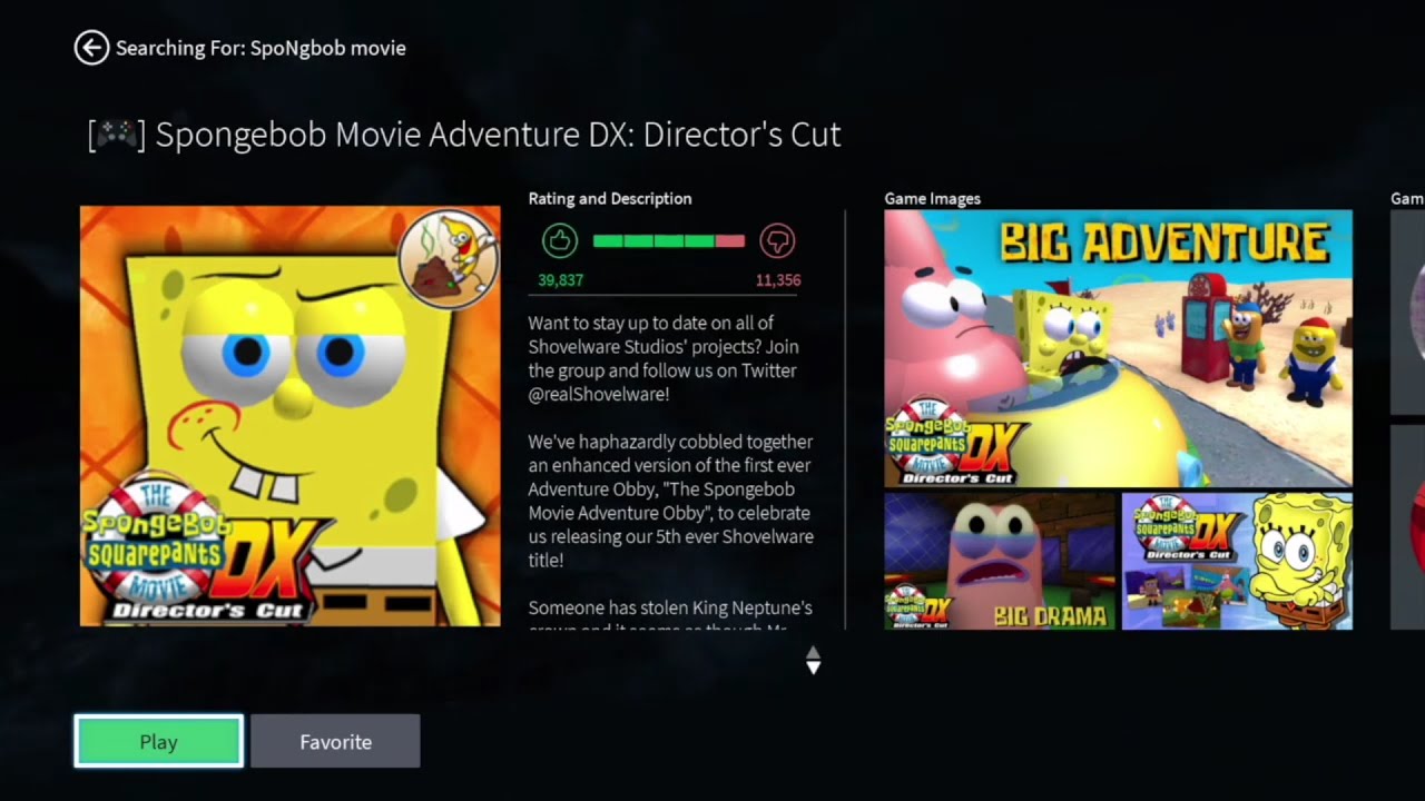 Littleduffboy plays ROBLOX Spongebob Movie Adventure DX: Directors cut ...