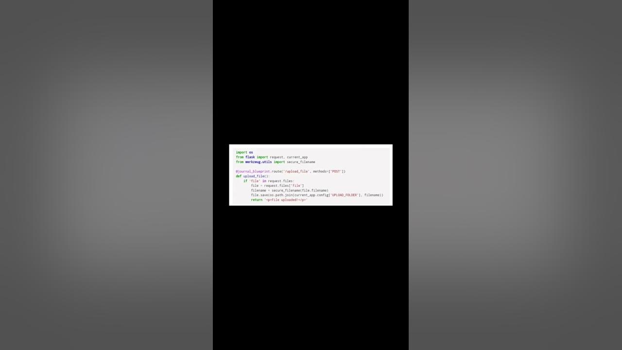 Flask File Upload Developer Programming Code Python Cleancode Flask Youtube 0554