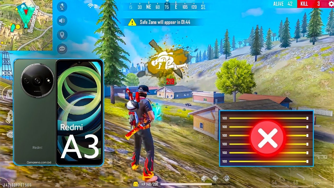 Xiaomi Redmi a3 Full Free Fire Sensitivity+Dpi Settings - YouTube