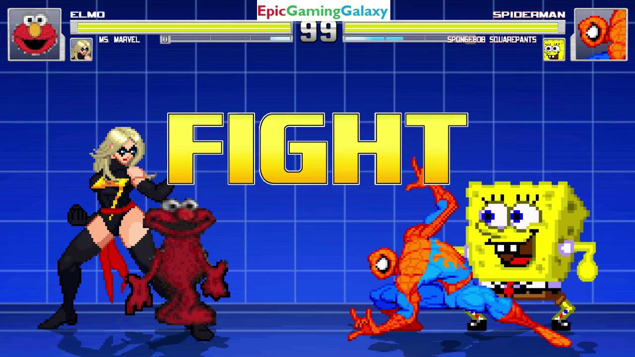 Spider-Man And SpongeBob SquarePants VS Elmo And Ms. Marvel In A MUGEN ...