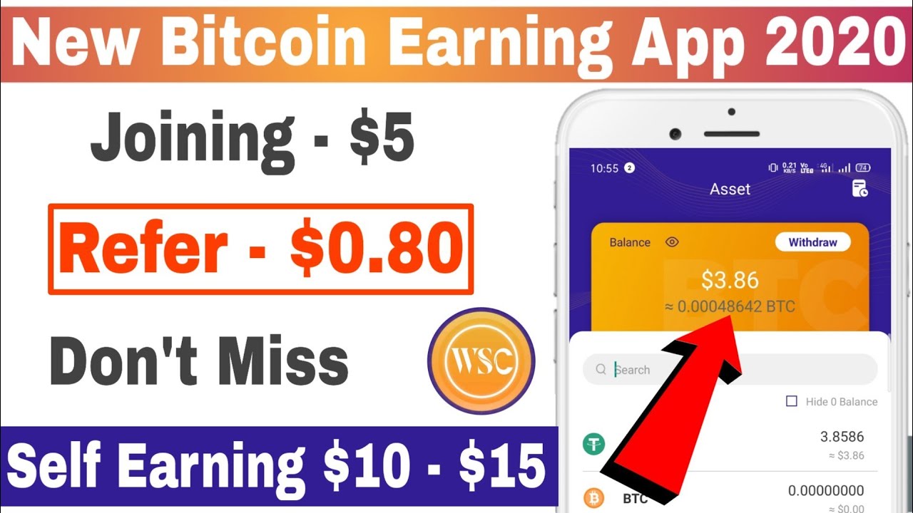 New Bitcoin Earning App 2020 🔥| Daily Self Earning $10 to $15 Easily ...