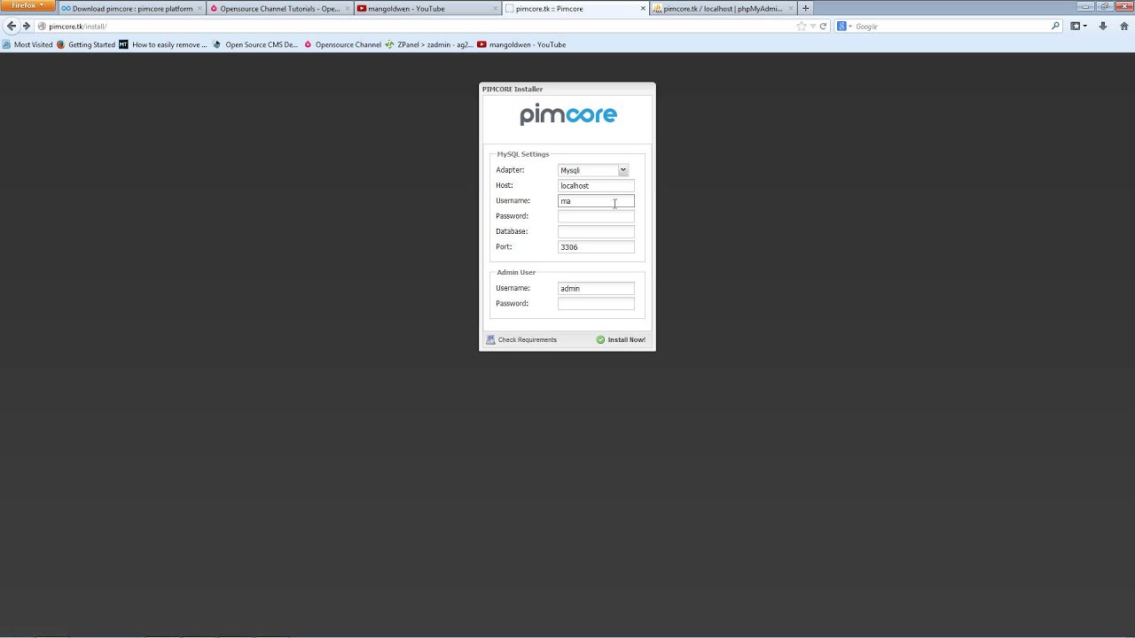 How to install Pimcore on your server. - YouTube