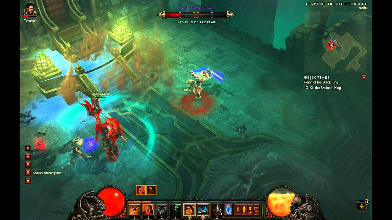 VANILLA Diablo 3 (Hell) Skeleton King (Act 1) - Barbarian Solo - YouTube