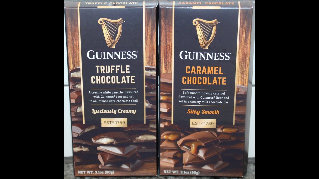 Guinness Candy Bar: Truffle Chocolate & Caramel Chocolate Review - YouTube