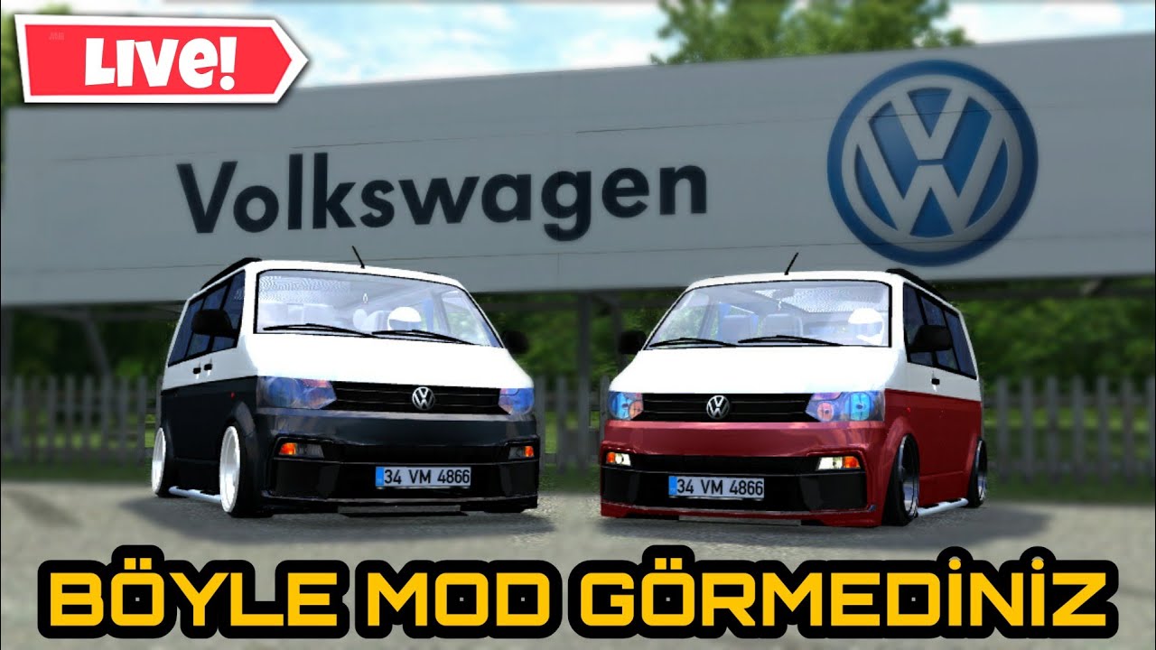 LFS ONLİNE !! VOLKSWAGEN Transporter MODU: Araçta youtube var!! - YouTube
