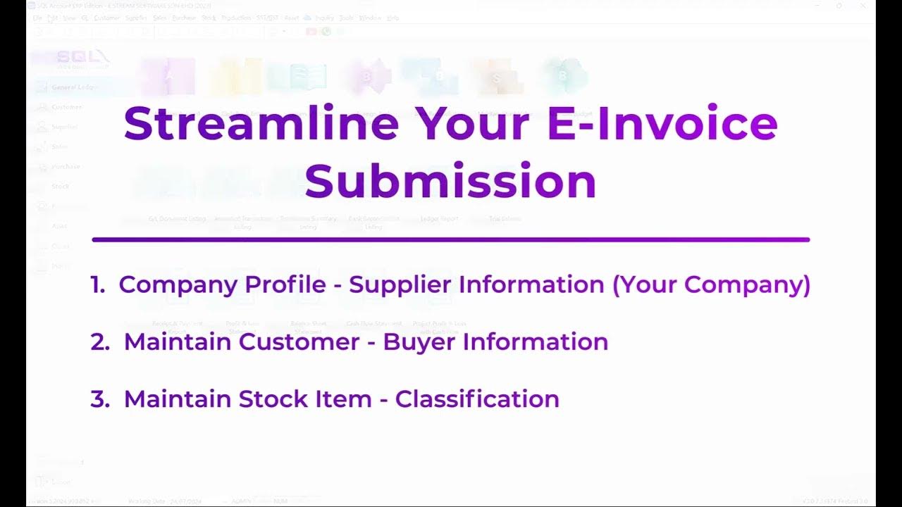 SQL Accounting | LHDN E-Invoice mandatory fields setup in SQL - YouTube