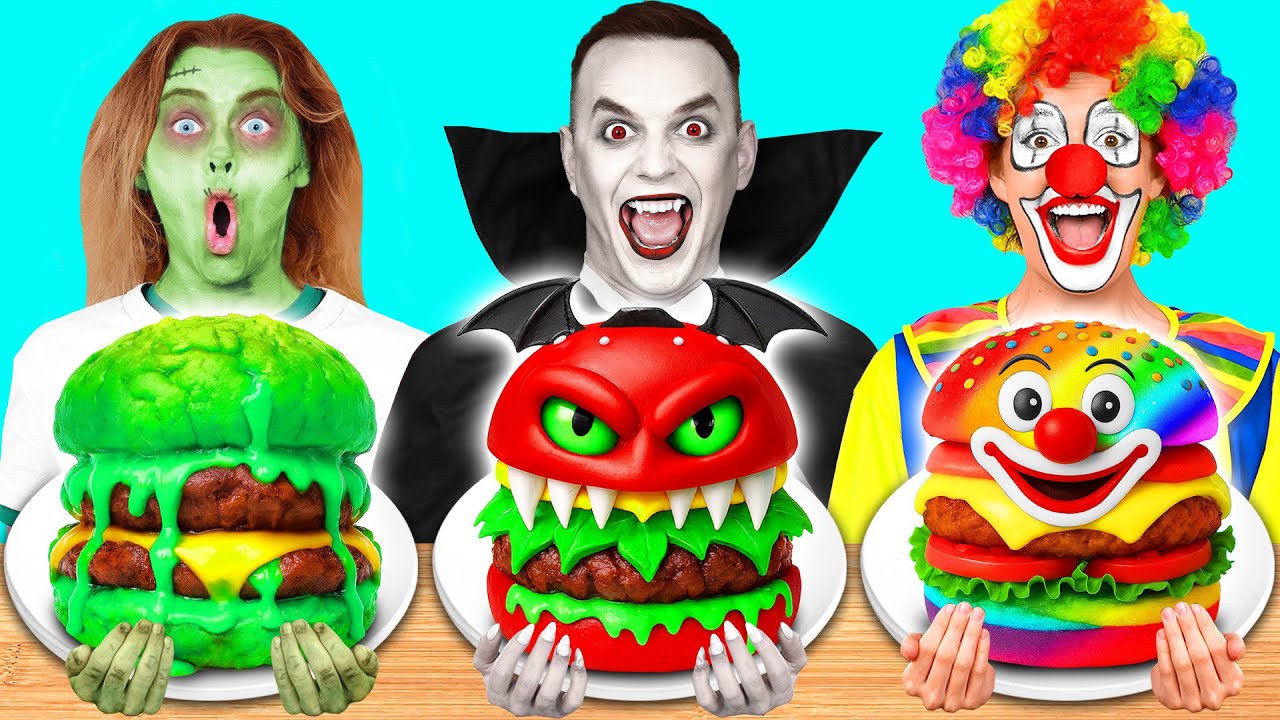 Vampire vs Clown vs Zombie Cooking Challenge | Edible Battle - YouTube