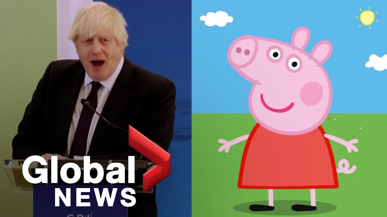 Boris Johnson loses speech notes, talks about Peppa Pig instead - YouTube