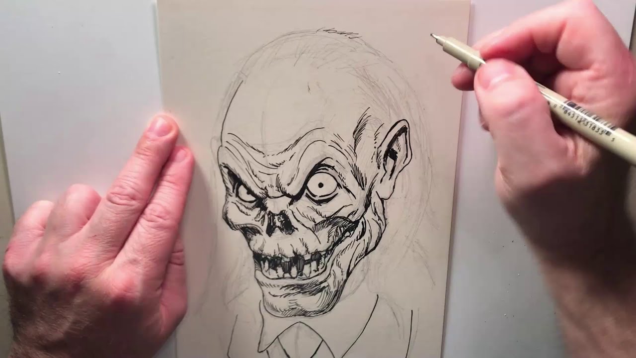 Drawing The Crypt Keeper from "Tales From The Crypt" - YouTube
