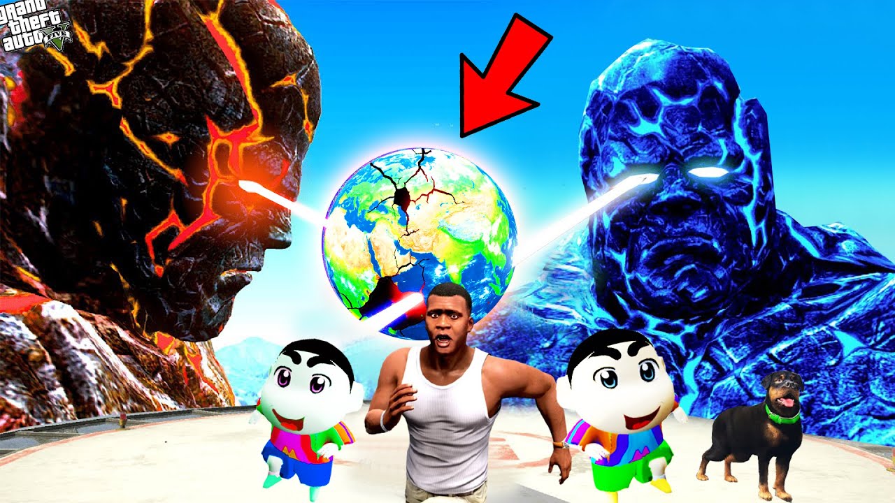 GTA 5 : Shinchan & Pinchan Fight Lava God & Ice God With Franklin ...