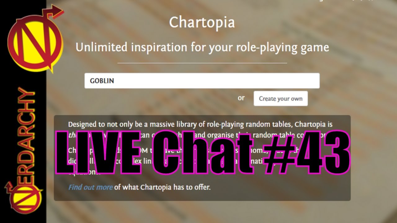 Nerdarchy Live Chat #43- NEW FREE Digital D&D Tool- Chartopia - YouTube