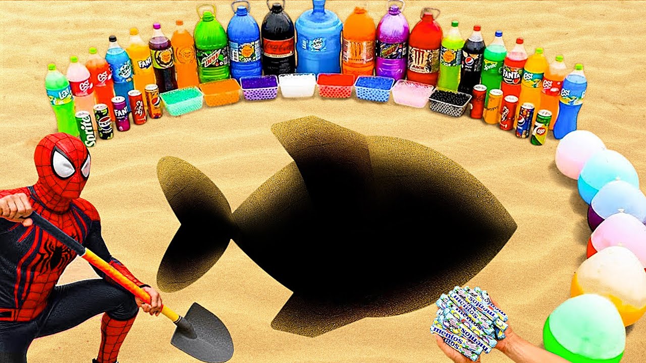 How to make Fish Pit with Spiderman vs Big Toothpaste Eruption and ...