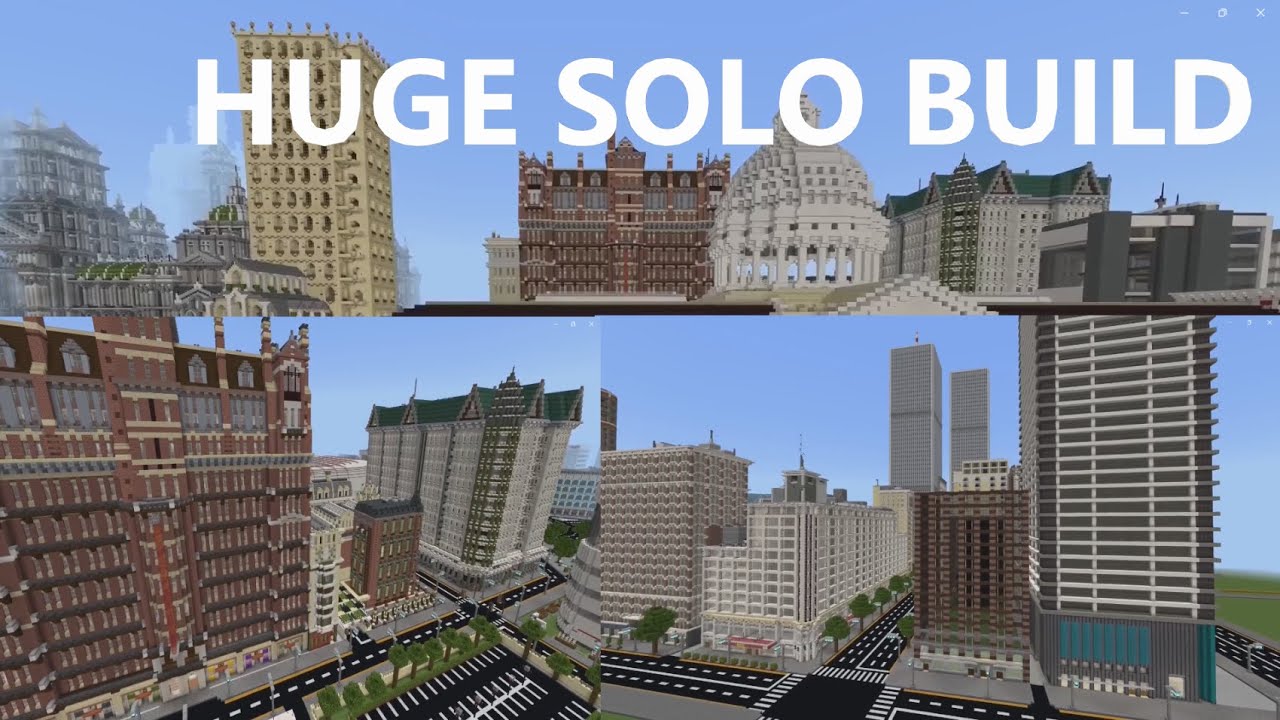 Minecraft Huge Solo build City Tour - YouTube