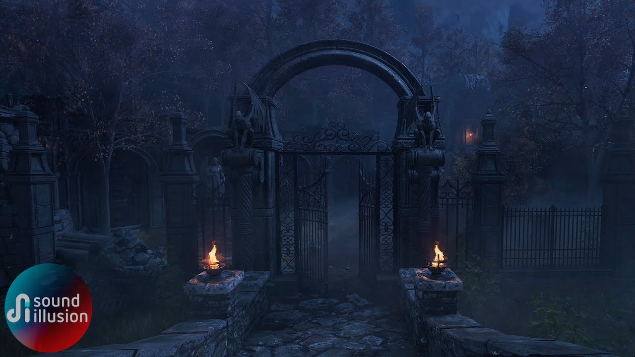 Haunted Cemetery Gates | Halloween Horror Ambience - YouTube